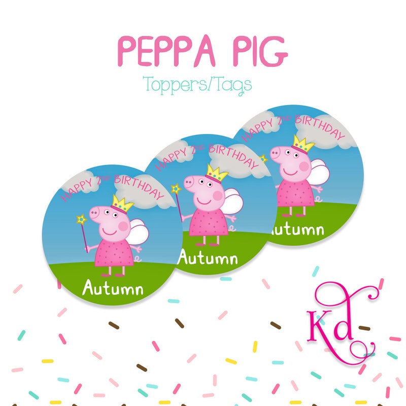 Peppa Pig Tags - Etsy