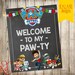 Welcome to the Paw-ty Patrol Dog Welcome Sign Printable Instant ...