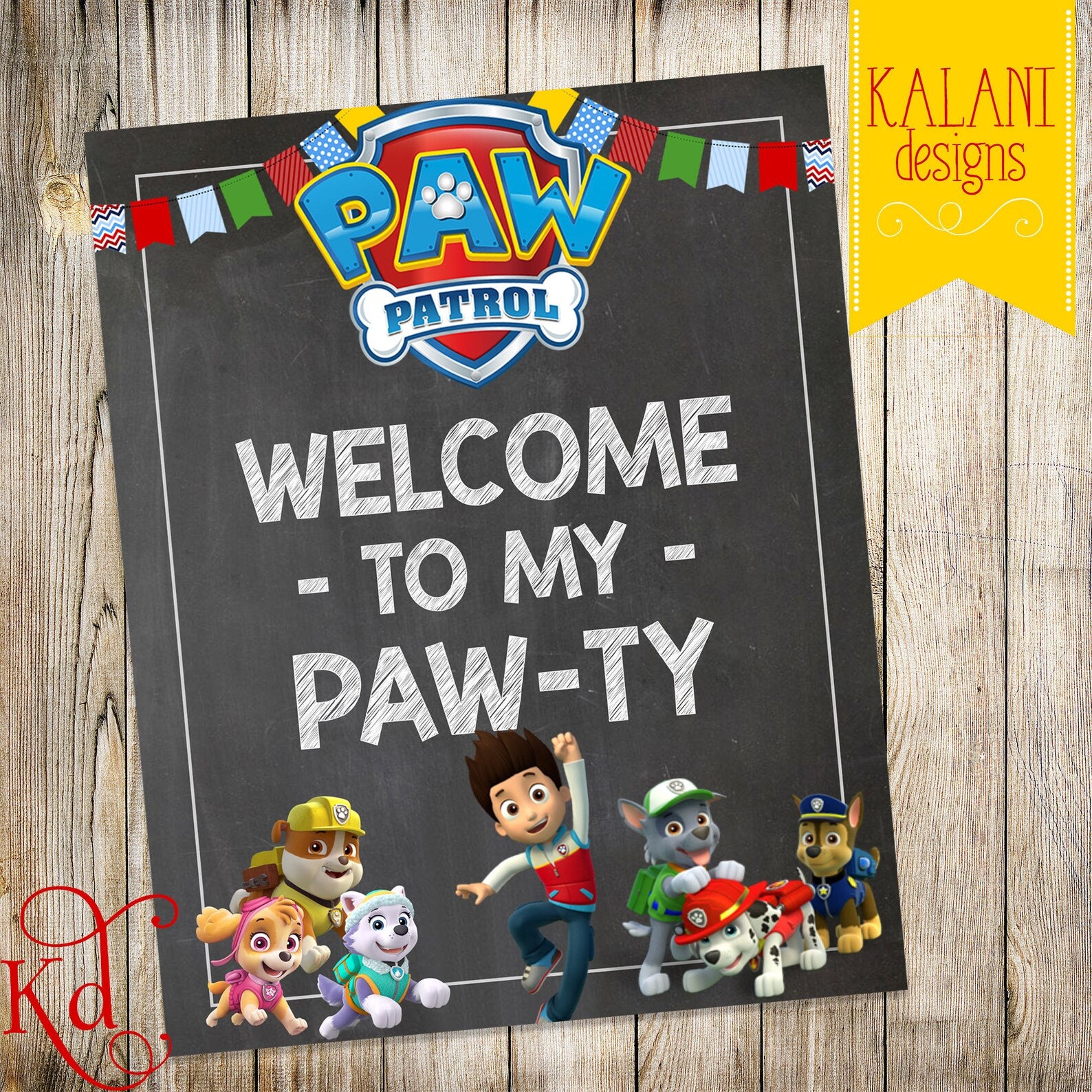 Welcome to the Paw-ty Patrol Dog Welcome Sign Printable - Etsy