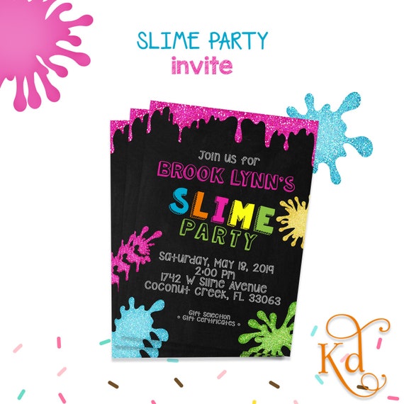 Slime Party Invite Printable | Etsy