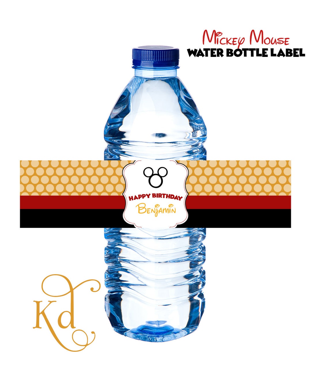 Mickey Mouse - Water Bottle Label - Printable - Etsy