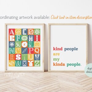 Kids Alphabet Poster, ABC Poster Printable, Colorful Playroom Art, ABC ...
