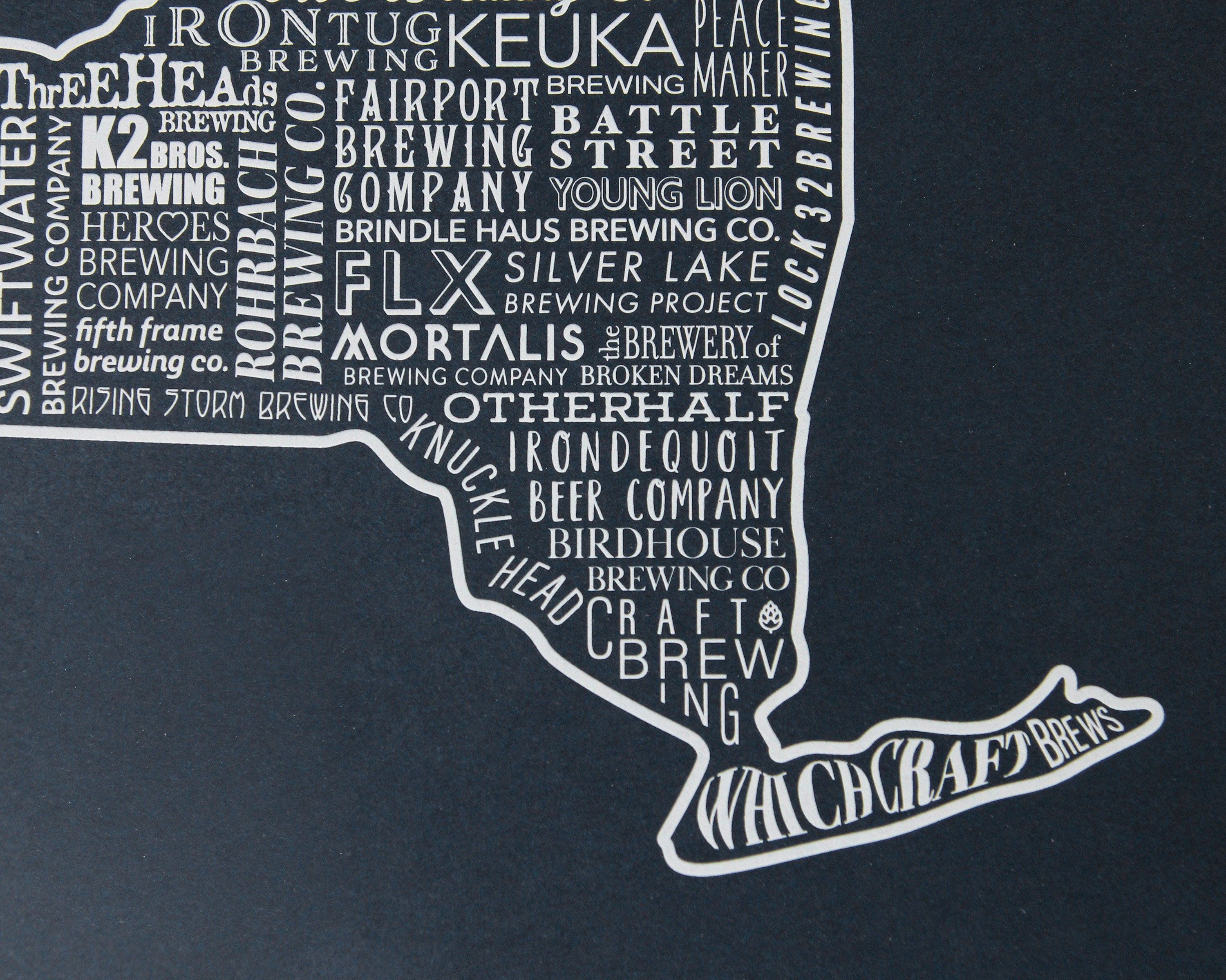 Craft Beer Print, Rochester Art, Finger Lakes Beer, NY Breweries, NY ...