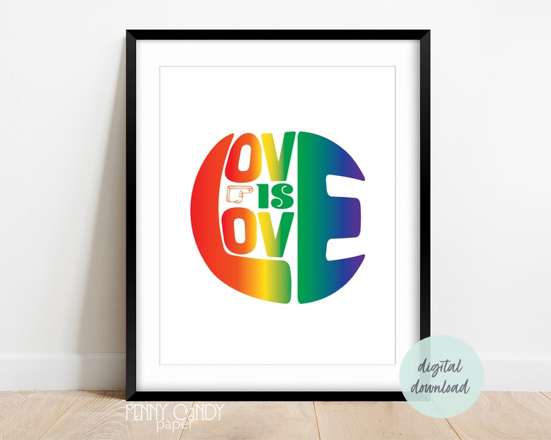 Love is Love Printable LGBTQ Art Gay Pride Wall Art Queer - Etsy