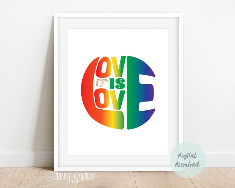 Love is Love Printable LGBTQ Art Gay Pride Wall Art Queer - Etsy