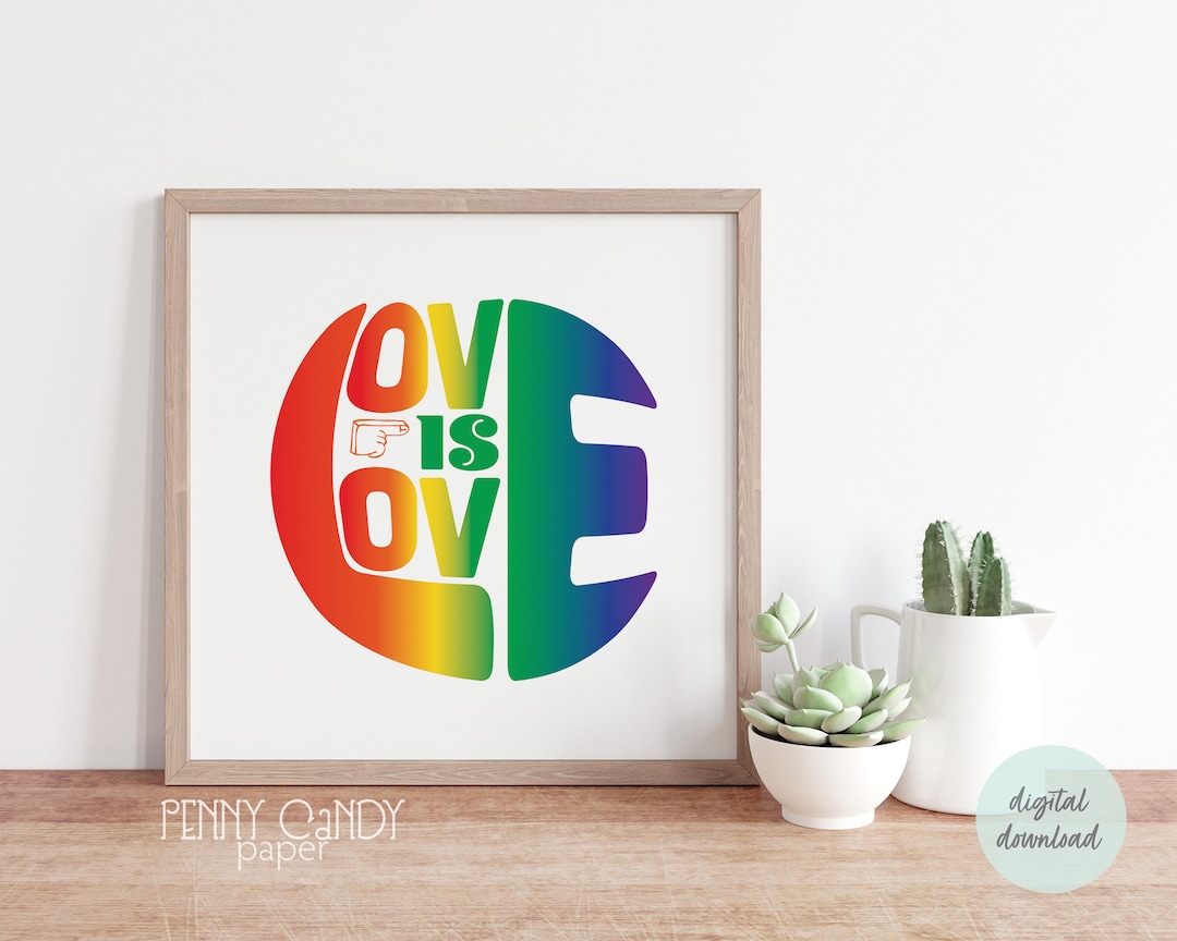 Love is Love Printable LGBTQ Art Gay Pride Wall Art Queer - Etsy