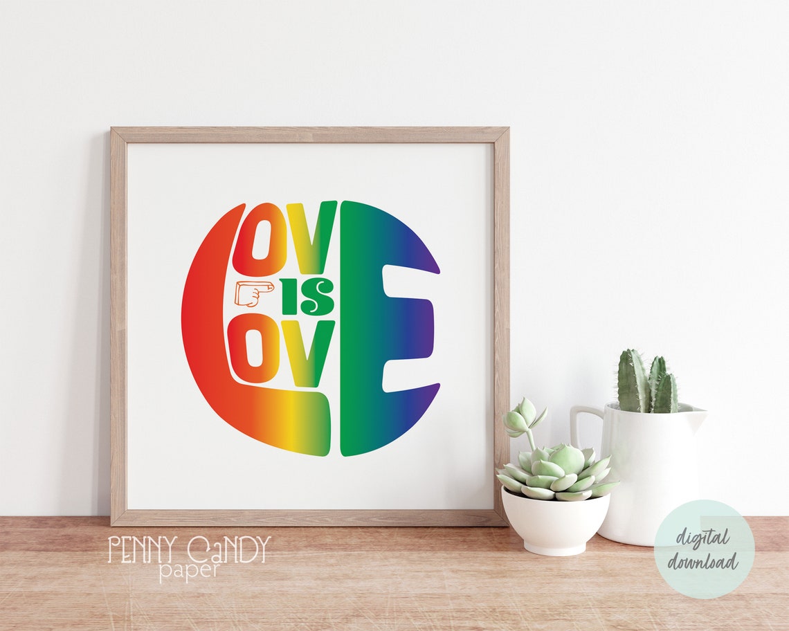 Love is Love Printable LGBTQ Art Gay Pride Wall Art Queer - Etsy
