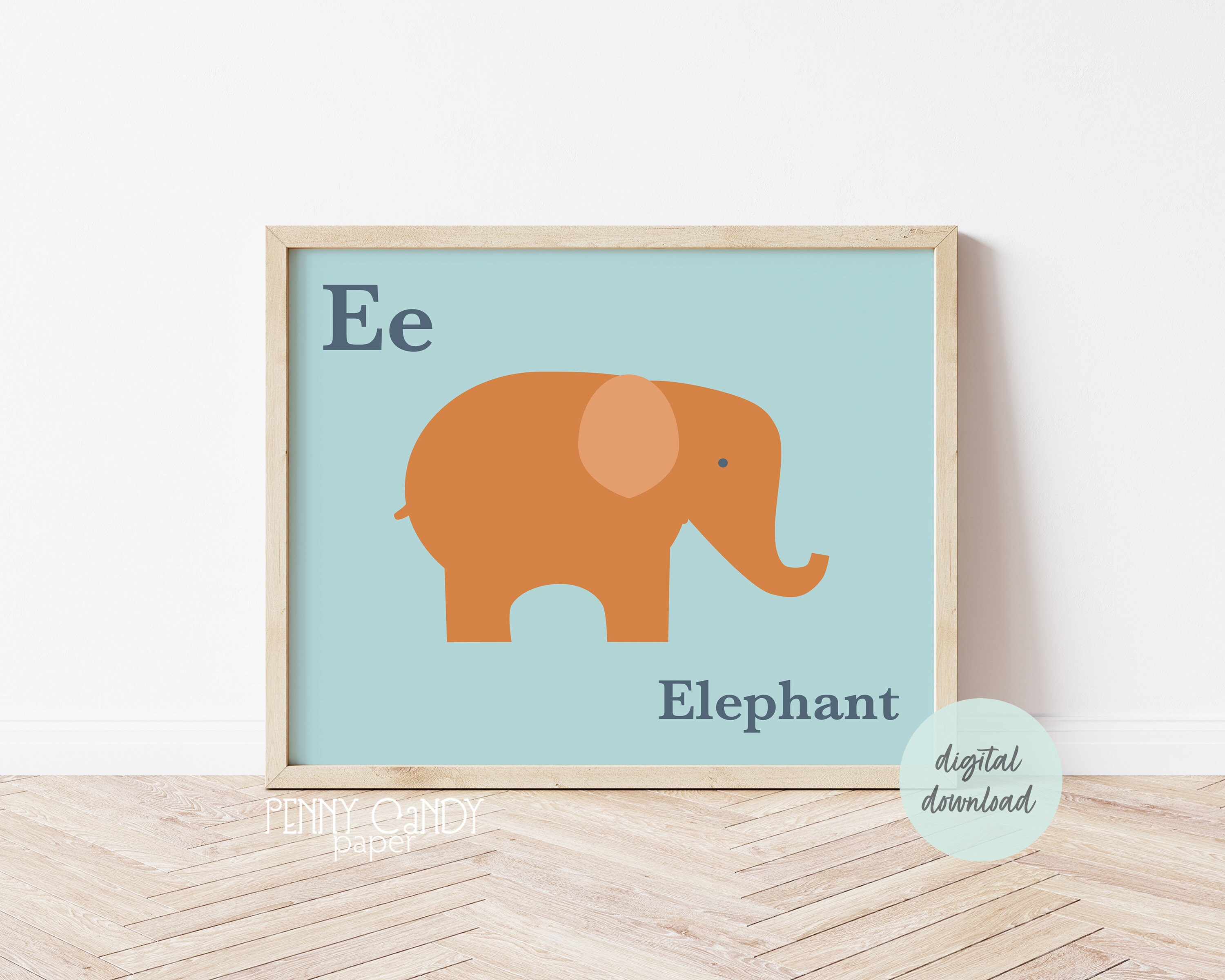 Safari Animal Printable Wall Art, Elephant Nursery Print, Jungle ...