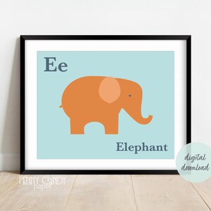 Safari Animal Printable Wall Art, Elephant Nursery Print, Jungle ...