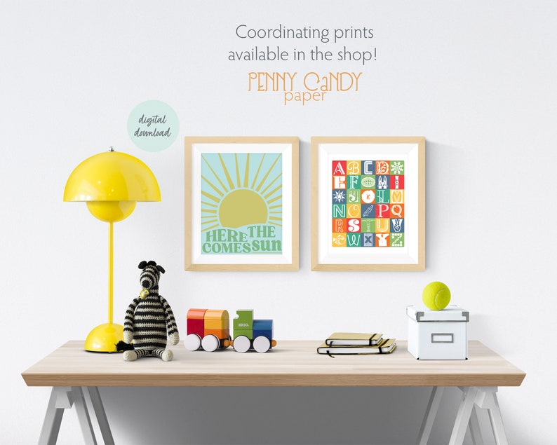 Kids Alphabet Poster, ABC Poster Printable, Colorful Playroom Art, ABC ...