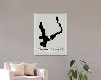 Map of Lake Okoboji - Etsy