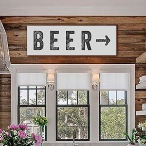 Beer Sign Arrow Large Canvas Bar Decor Vintage-look Custom - Etsy