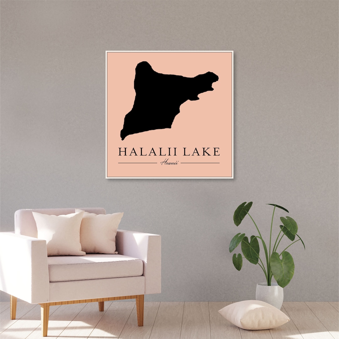 Halalii Lake Map on Canvas the Perfect Lake House Decor - Etsy