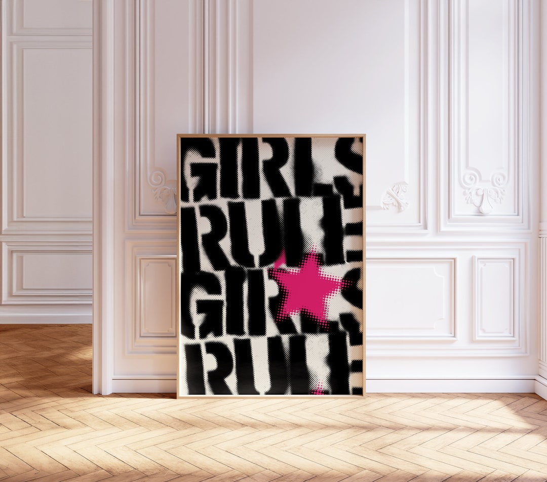 Girls Rule Poster Girl Power Poster Girls Room Decor Etsy