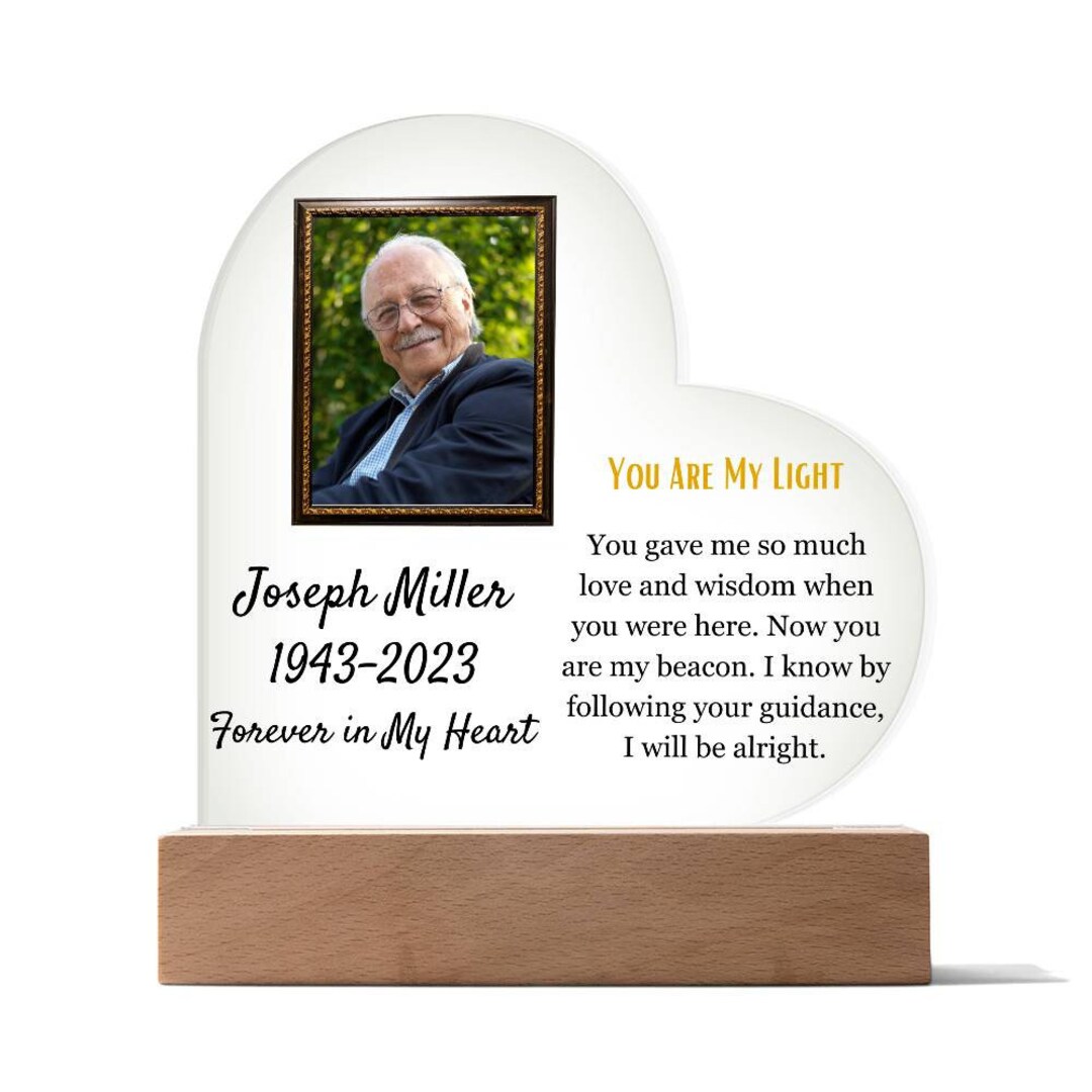 Memorial Photo Customized Acrylic Heart Plaque - Etsy