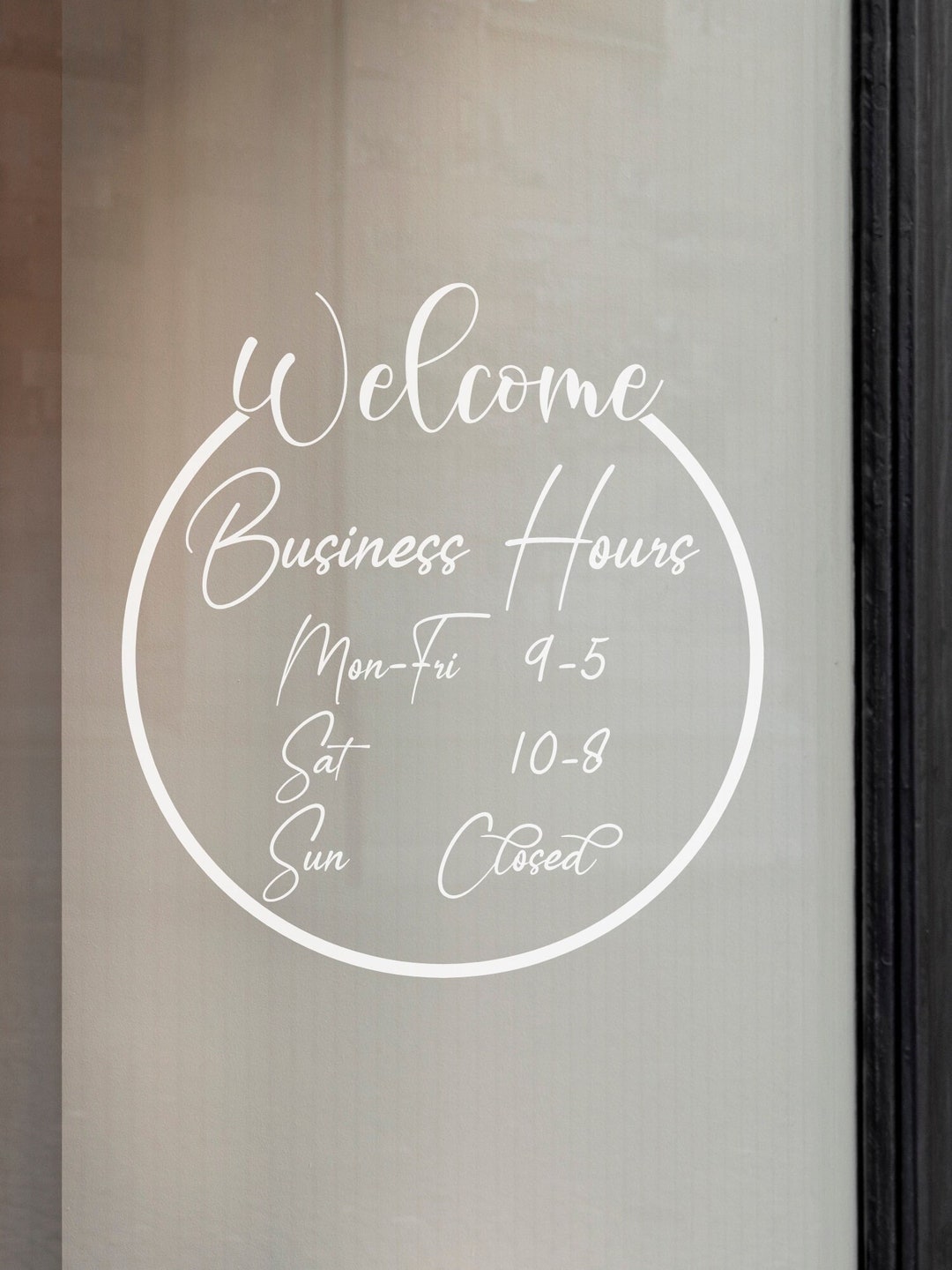 Custom Business Hours Sign, Storefront Window Decal - Etsy