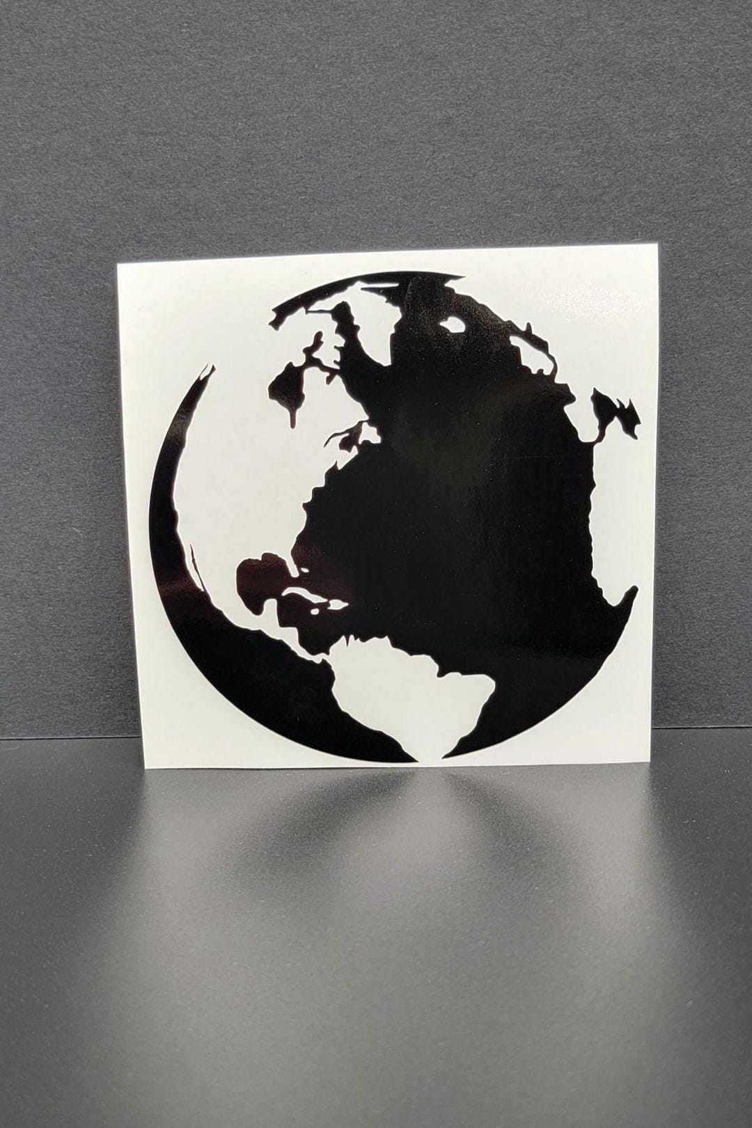 Globe Vinyl Decal, Globe Sticker, Globe Decal, Globe Decor, World Map ...