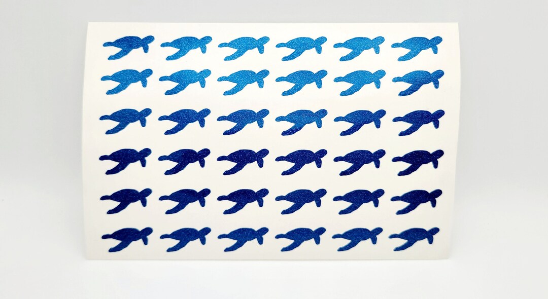 24 Small Sea Turtle Decals to Use for Envelope Seals for Birthday Party ...