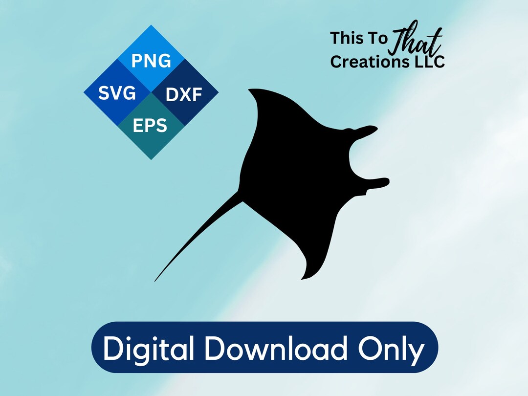 Manta Ray Svg, Manta Ray Png, Manta Ray Art, Silhouette Svg, Cut Files ...