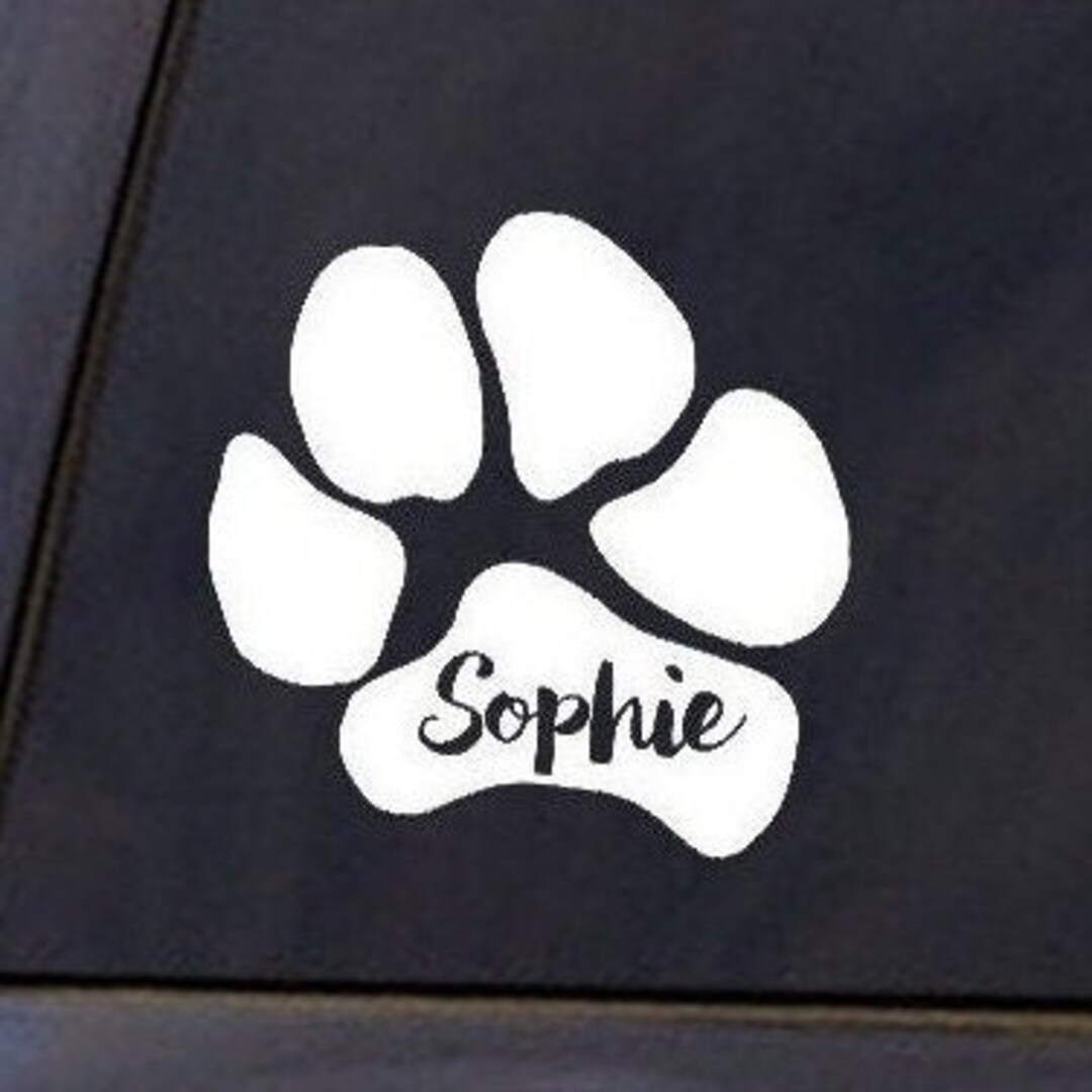 Personalized Dog Paw Print Car Window Decal, Custom Decal - Etsy