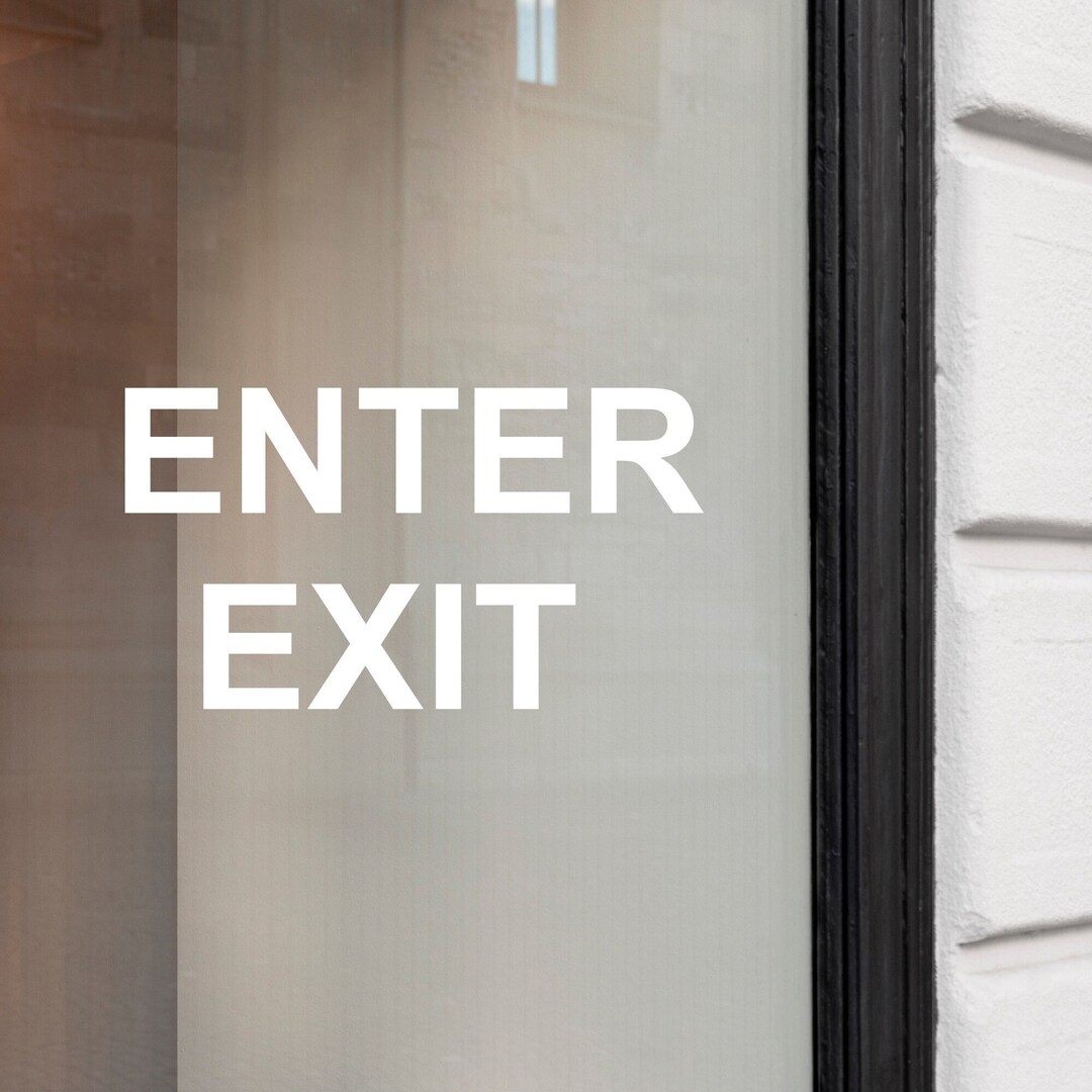 Enter and Exit Decals / Stickers for Business Doors - Etsy