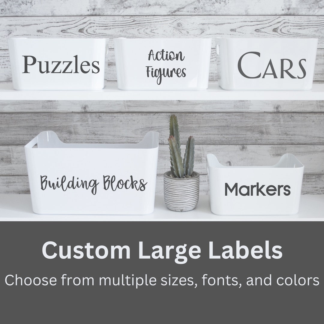 Custom Waterproof Storage Bin Labels: Large Organizational Vinyl Decals ...