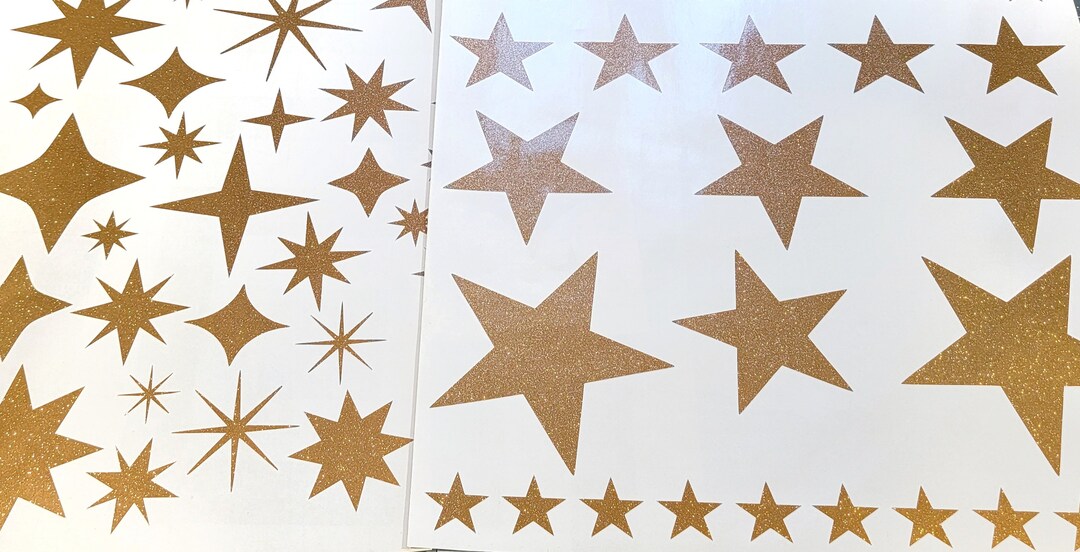 Star and Sparkle Decal Pack: Glitter Vinyl Stickers for Tumblers - Etsy