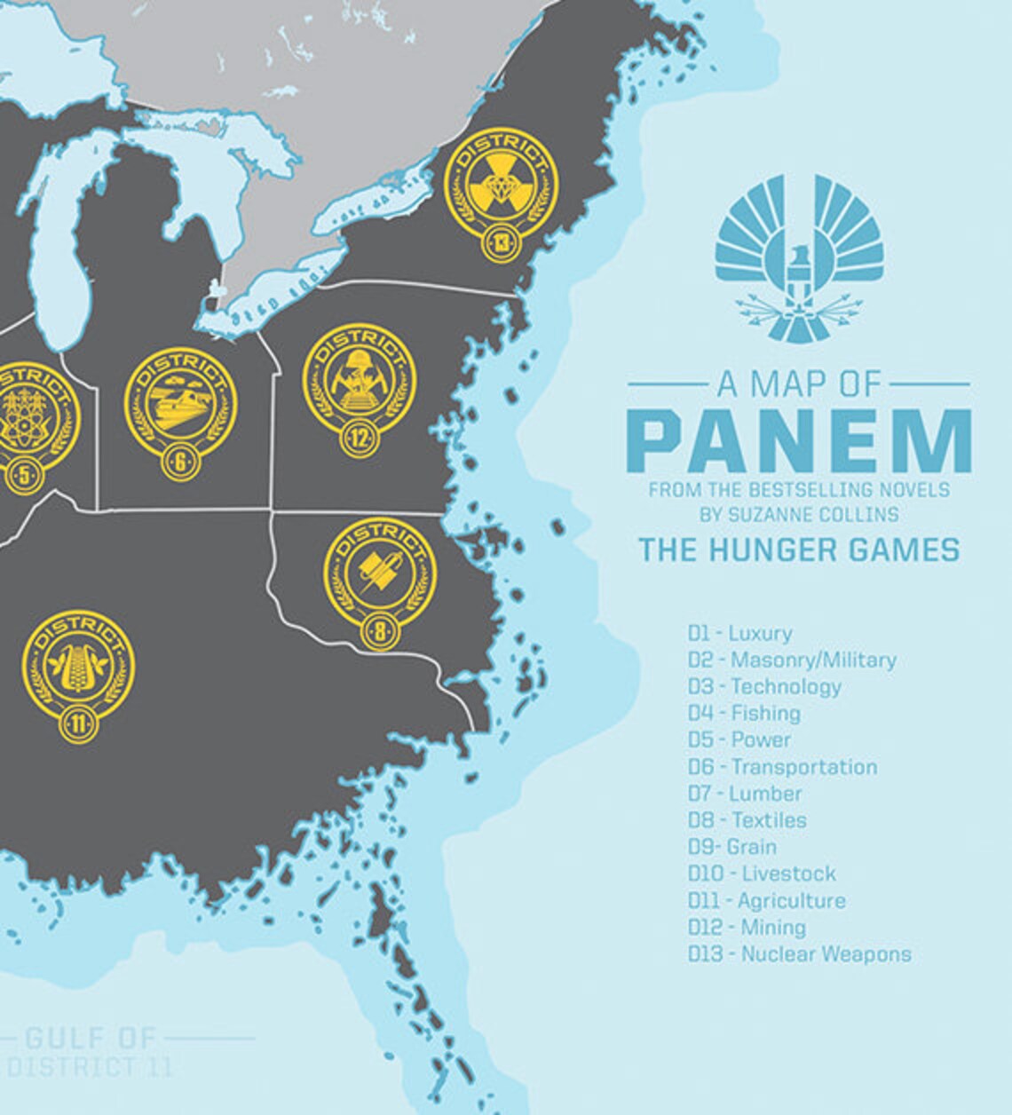 Panem Carte Hunger Games Panem District Carte 12x16 Art Etsy Panem Carte Hunger Games Panem District Carte 12x16 Art Etsy