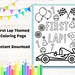 First Lap Coloring Page Kids Birthday Party Activity, Kids Party ...