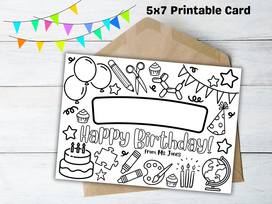 Custom Birthday Card for Students From Teacher, Personalized Name ...