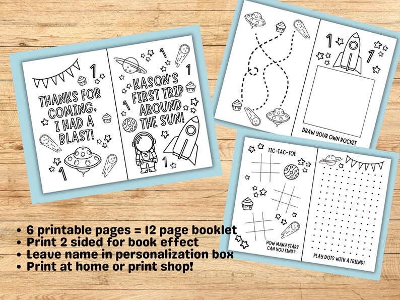 Custom First Trip Around the Sun Coloring Book for Kids Birthday Party ...