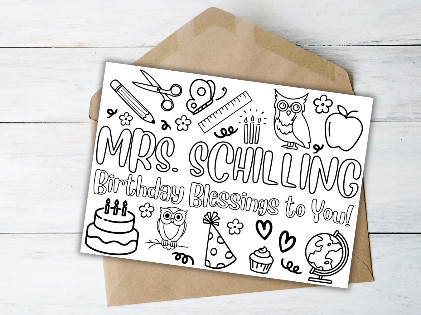 Custom Teacher Birthday Card From Students Personalized - Etsy