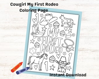 My First Rodeo Activity Pages for Kids Birthday Party, Cowboy Birthday ...