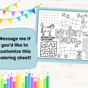 My First Rodeo Activity Pages for Kids Birthday Party, Cowboy Birthday ...