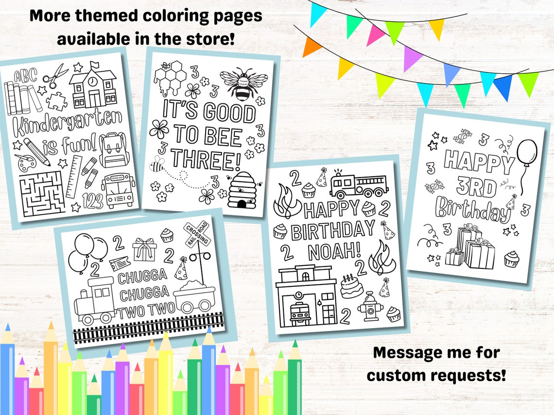 First Lap Coloring Page Kids Birthday Party Activity, Kids Party ...
