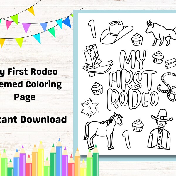 Custom Coloring Page Rodeo - Etsy