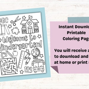 Welcome to Kindergarten Coloring Page for Kids, First Day of School ...