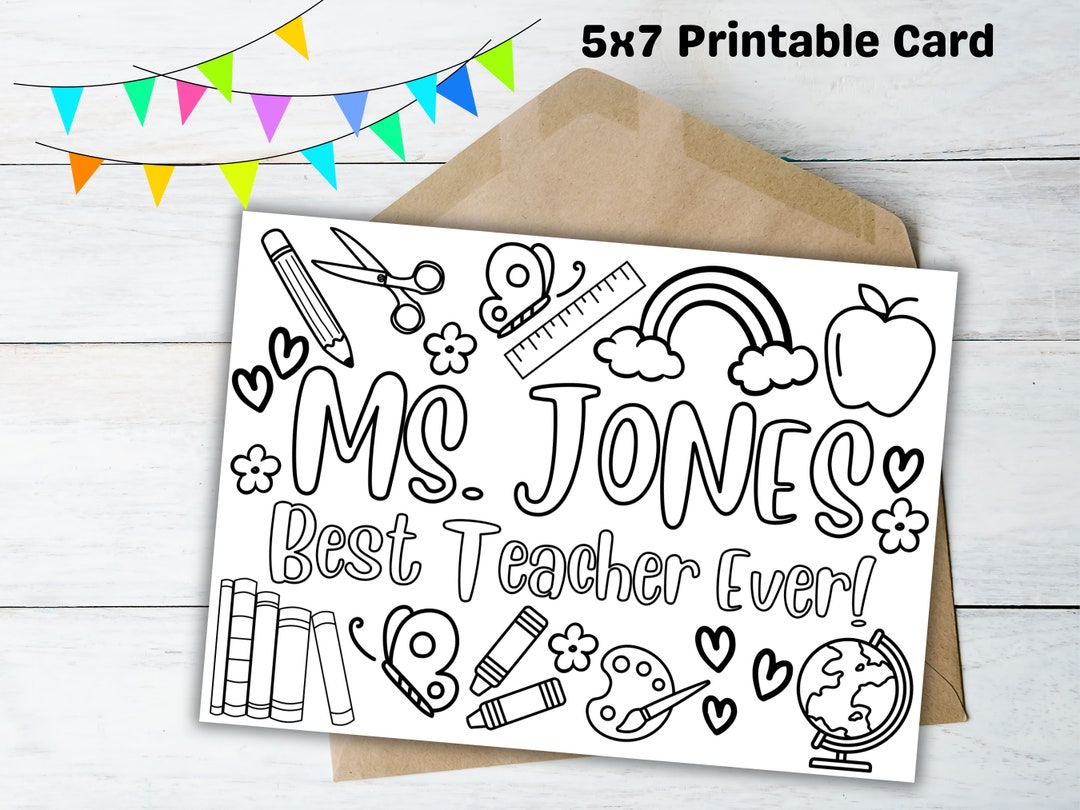 Custom Teacher Birthday Card From Students, Personalized Teacher ...