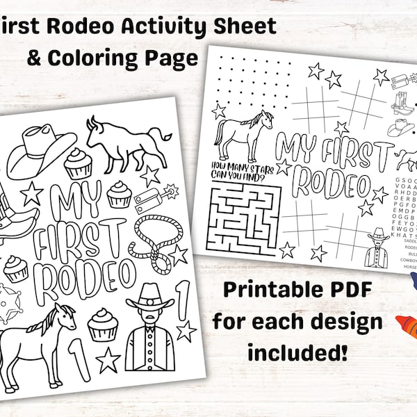 Cowboy Activity Sheet - Etsy