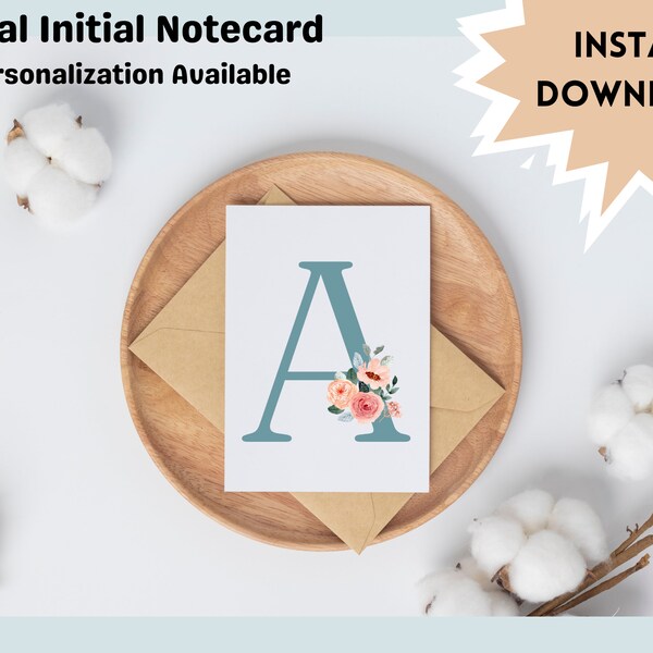 Initial Note Cards - Etsy