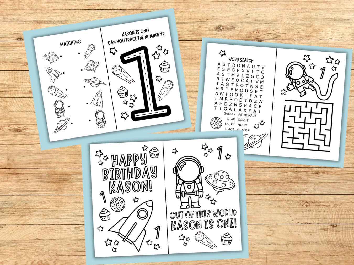 Custom First Trip Around the Sun Coloring Book for Kids Birthday Party ...