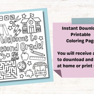 Welcome to Second Grade Coloring Page for Kids, First Day of School ...