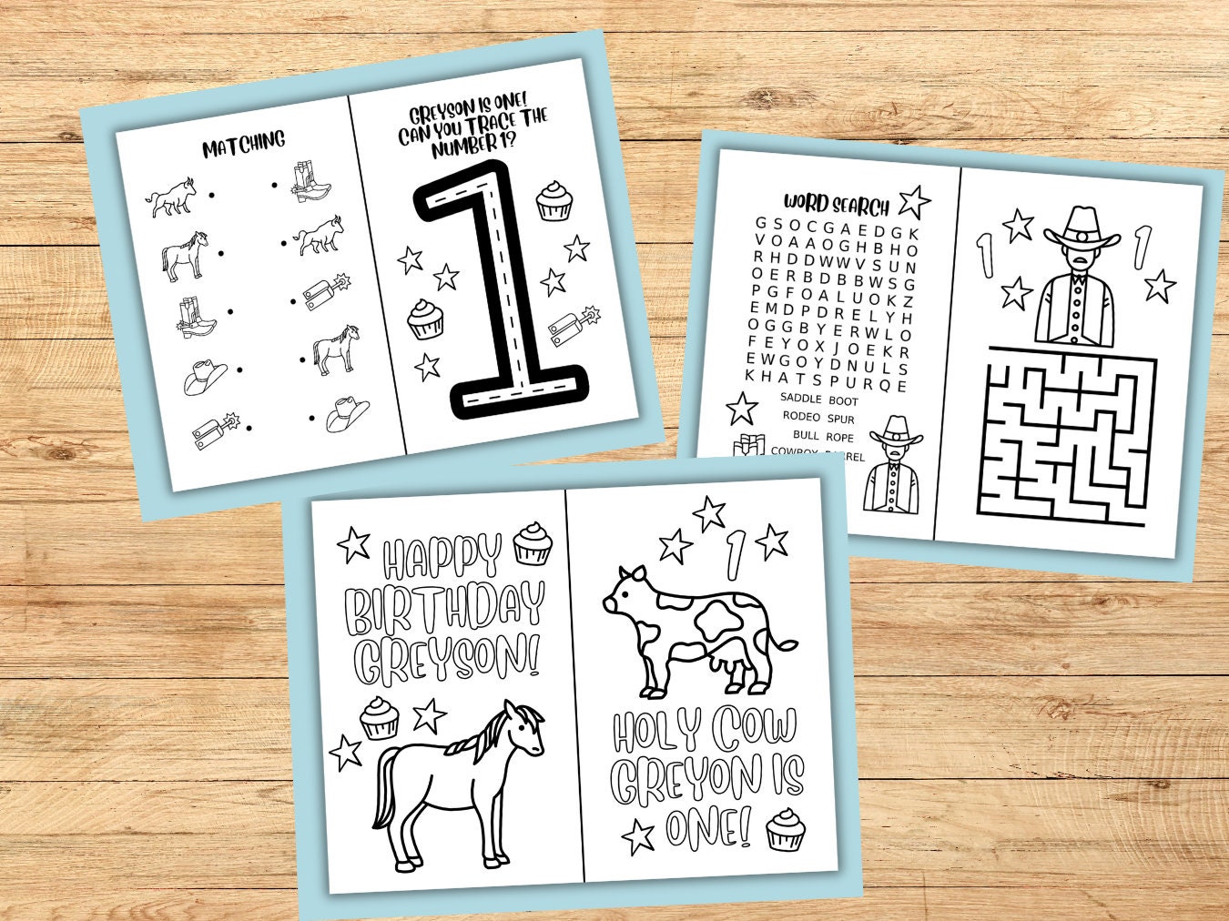 Custom My First Rodeo Coloring Book for Kids Birthday Party ...