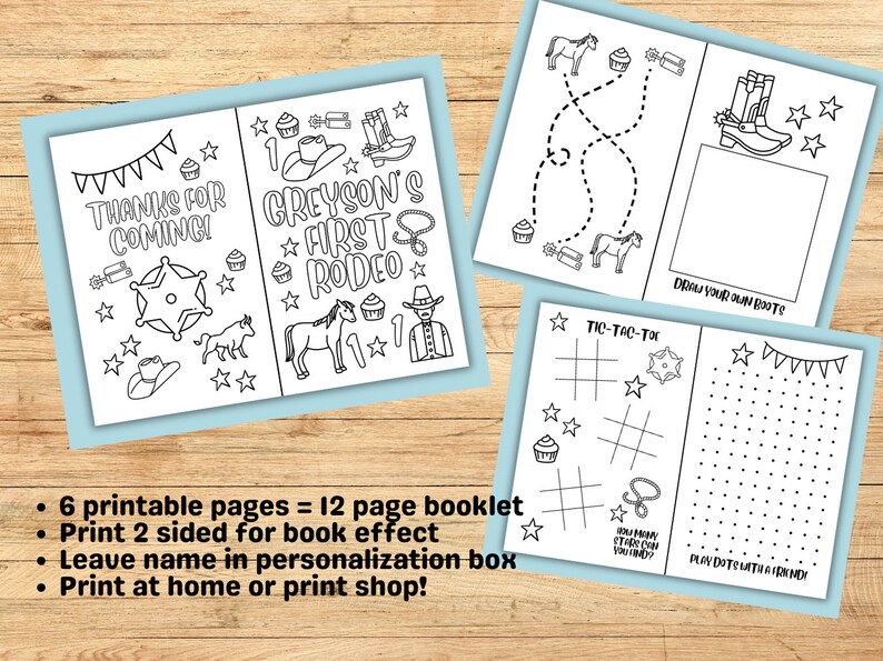 Custom My First Rodeo Coloring Book for Kids Birthday Party ...