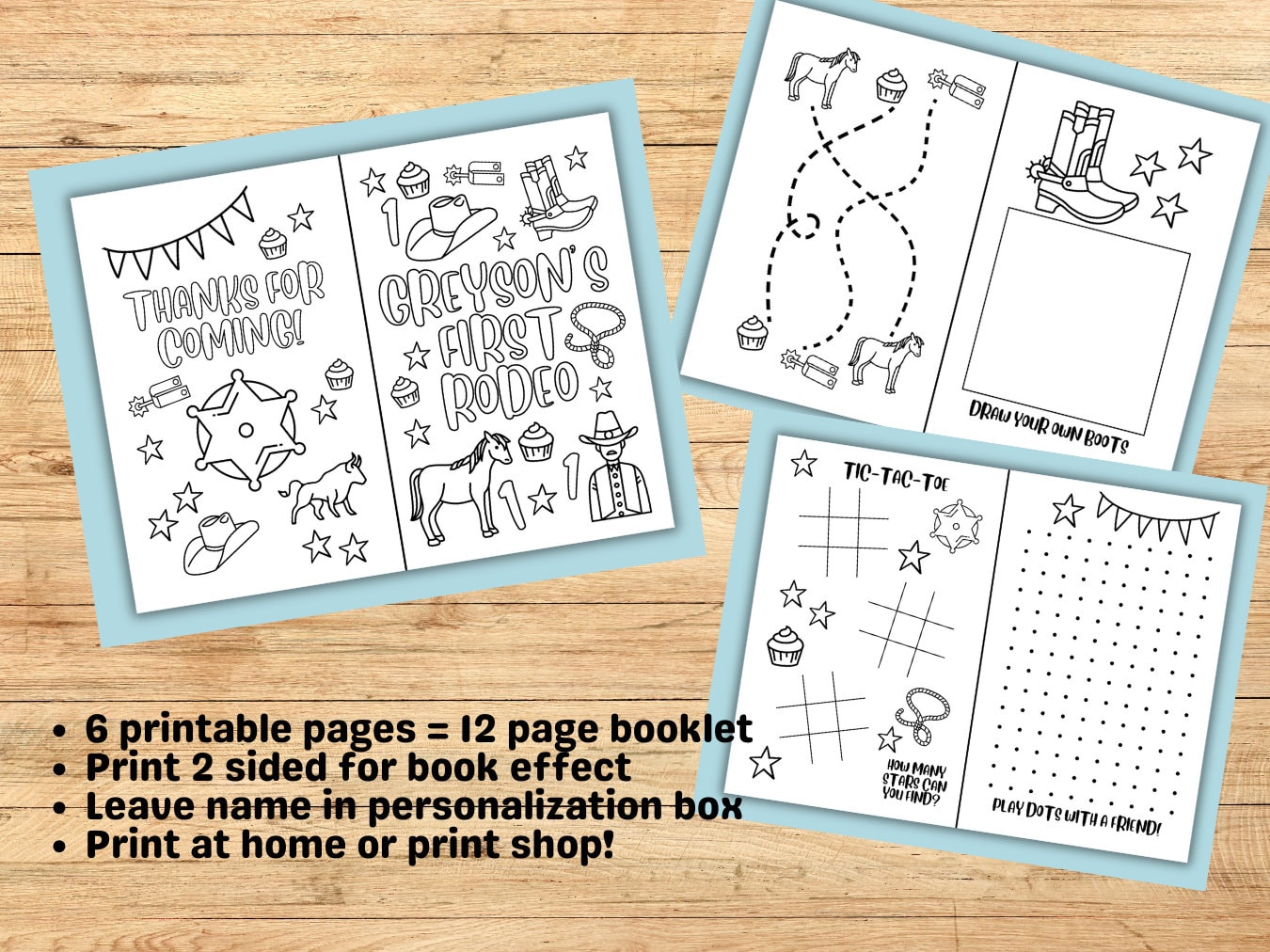 Custom My First Rodeo Coloring Book for Kids Birthday Party ...