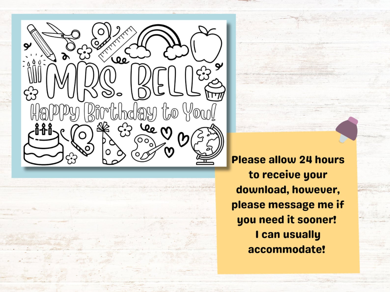 Custom Teacher Birthday Card From Students, Personalized Teacher ...