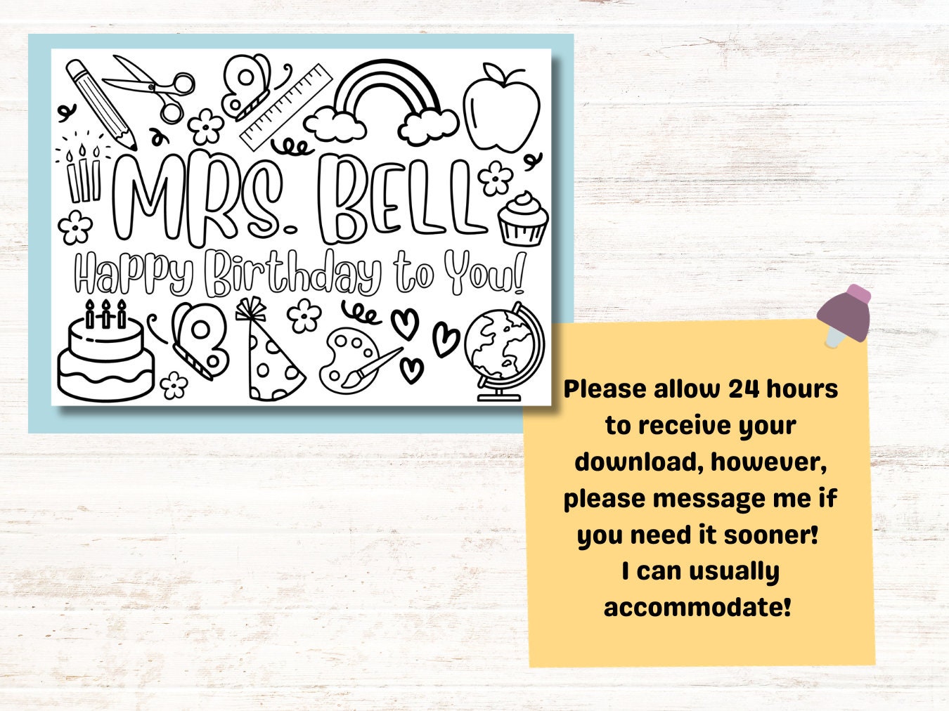 Custom Teacher Birthday Card From Students, Personalized Teacher ...