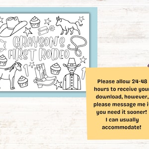 Custom My First Rodeo Coloring Pages for Kids Birthday Party ...