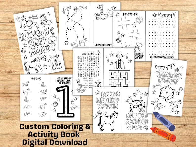 Custom My First Rodeo Coloring Book for Kids Birthday Party ...