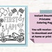 First Lap Coloring Page Kids Birthday Party Activity, Kids Party ...